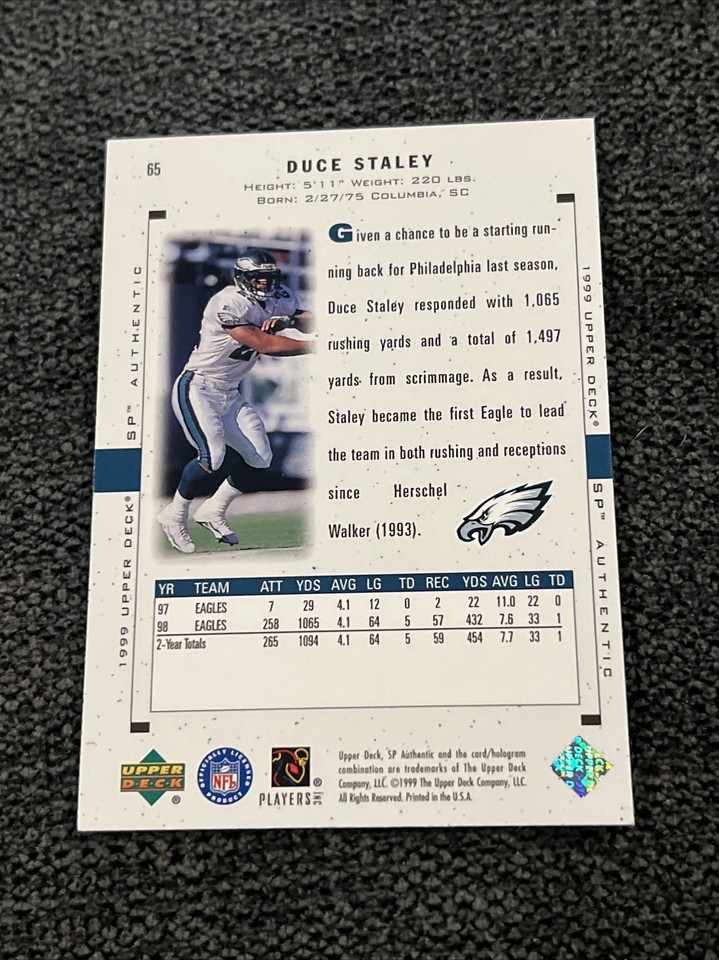 1999 Upper Deck SP DUCE STALEY card # 65 Eagles | eBay