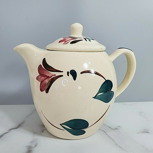 Purinton Continental Kilns Hand Painted Snub Nose Red Ivy Tea Pot VTG ...