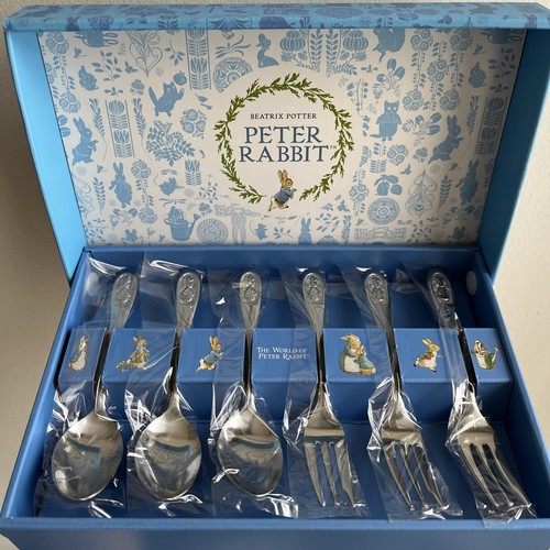 Peter Rabbit Cutlery Spoons & Forks made in Japan Flatware Silver Mint ...