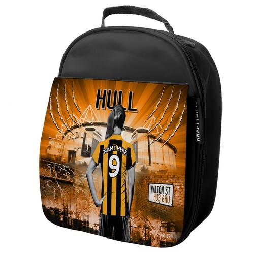 Personalised Womens Football Lunch Bag Hull Girls School Lunch Box Gift ...
