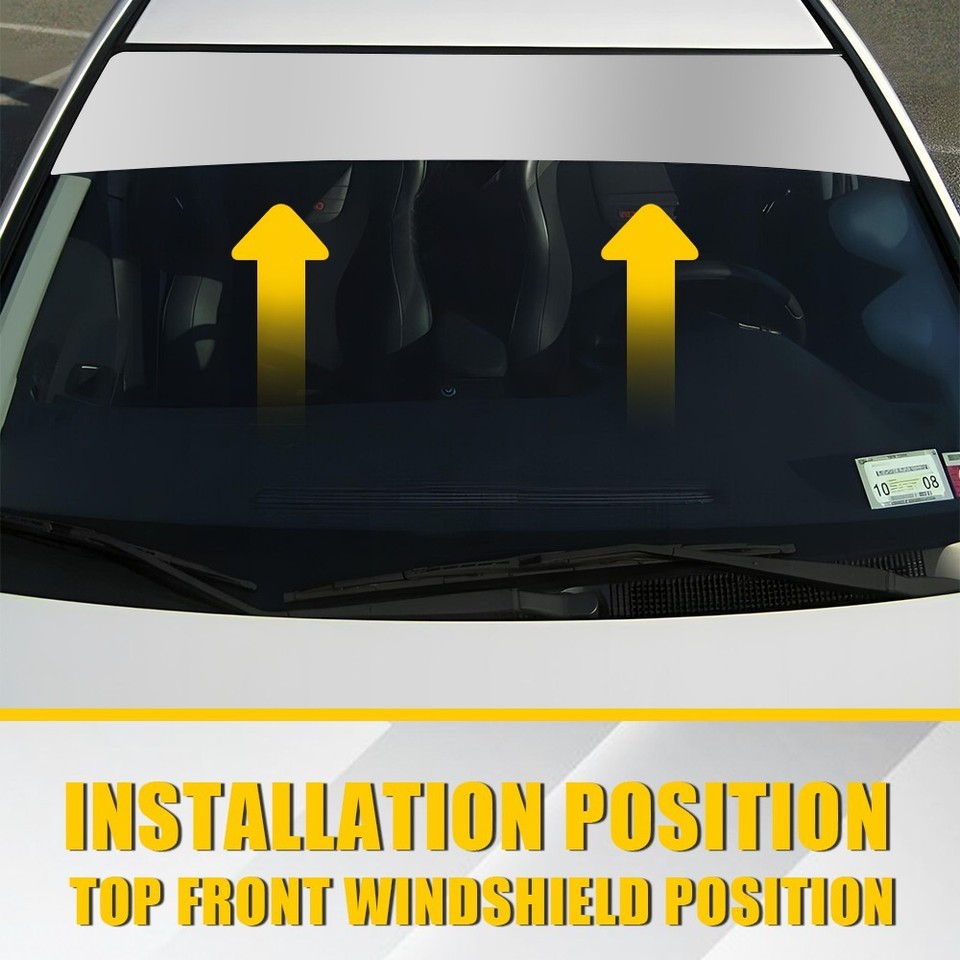 Windshield Sun Strip Vinyl Decal Windshield Film Sticker Matte White 60 ...