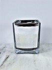 Silver Reflective Glass Cube Vase Sommerso Style 4.75 In High X 3.75 In ...