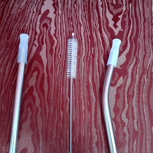 JAVY Stainless Steel Metal Silicone Tip Reusable Straw Set In Javy Bag ...