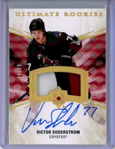 2020-21 Ultimate Collection #141 Victor Soderstrom RC PATCH AUTO /99 ...