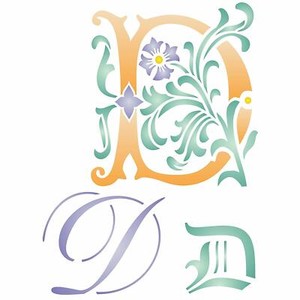 Letter Stencil (D) Reusable Decorative Fancy Initial Monogram Letters ...