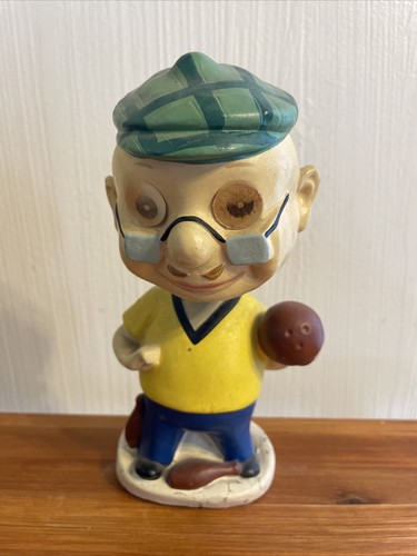 Bowler Bobblehead vtg antique figurine bobble Nodder Bowling Japan 1950 ...