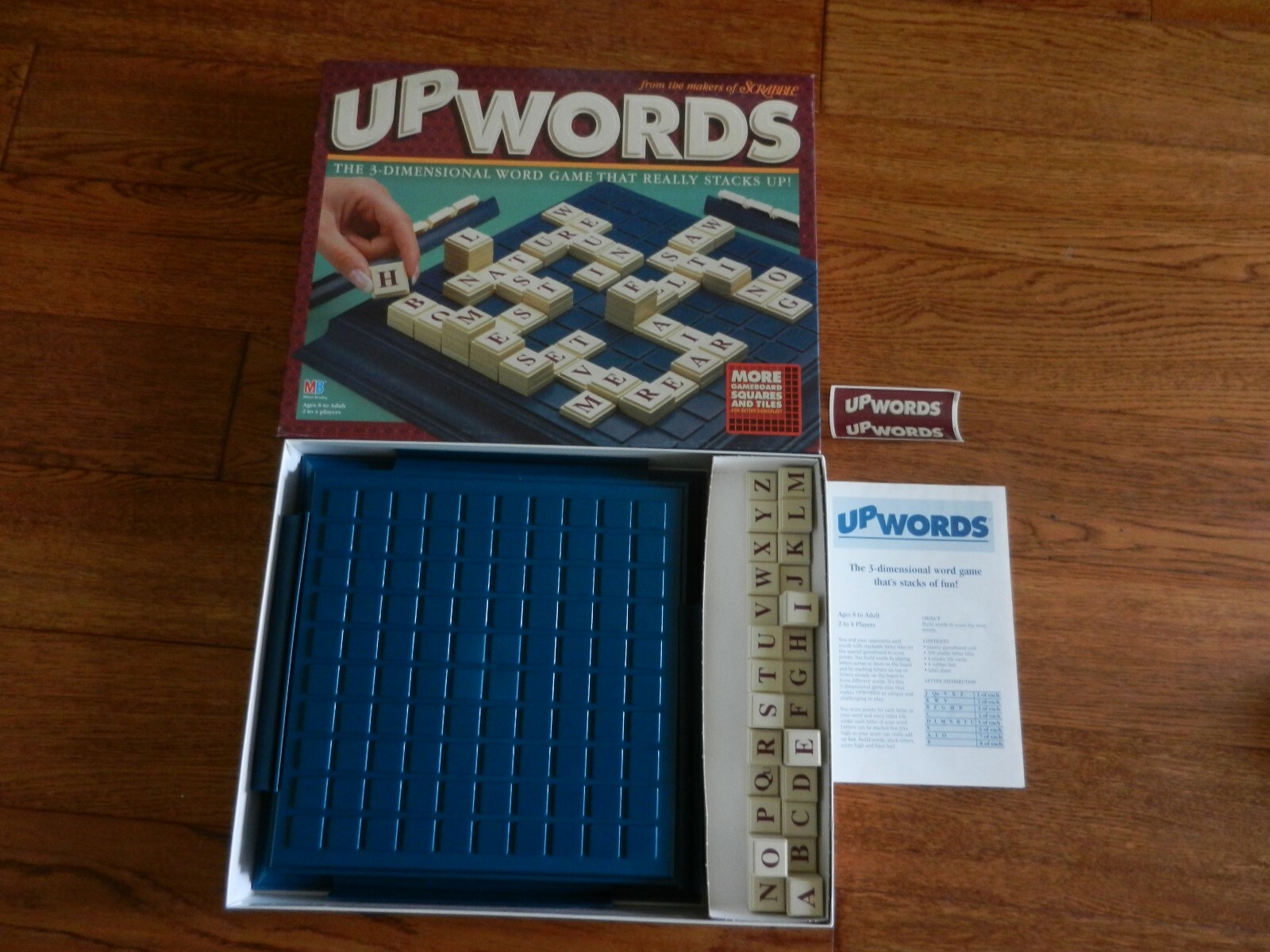 Upwords 3 D Word Board Game Milton Bradley 1997 COMPLETE (good ...