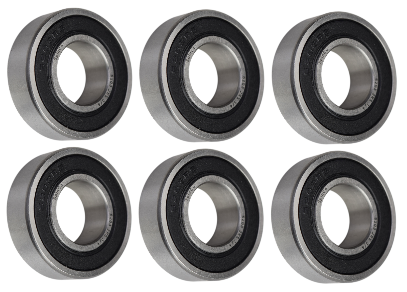 (6 Each) 6203-2RS-3/4, 6203LLU12, 203PP12 Sealed Radial Ball Bearing 0. ...