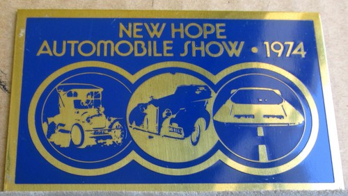 1974 New Hope Automobile Show Brass Plate/Badge-Pennsylvania | eBay