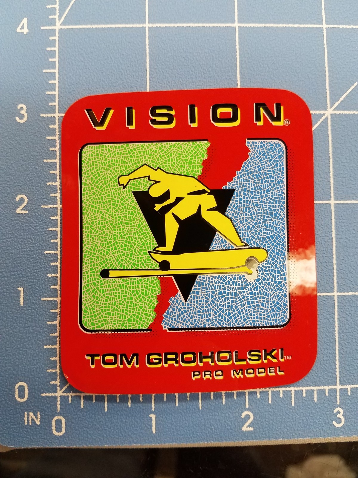 NOS Vision Skateboard Sticker - Tom Groholski Pro Model - Red | eBay