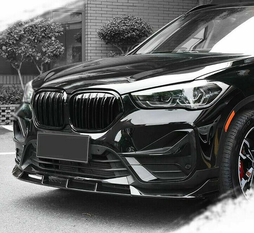 Fit For BMW X1 F48 2020-2021 ABS Black Front Bumper Diffuser Spoiler ...