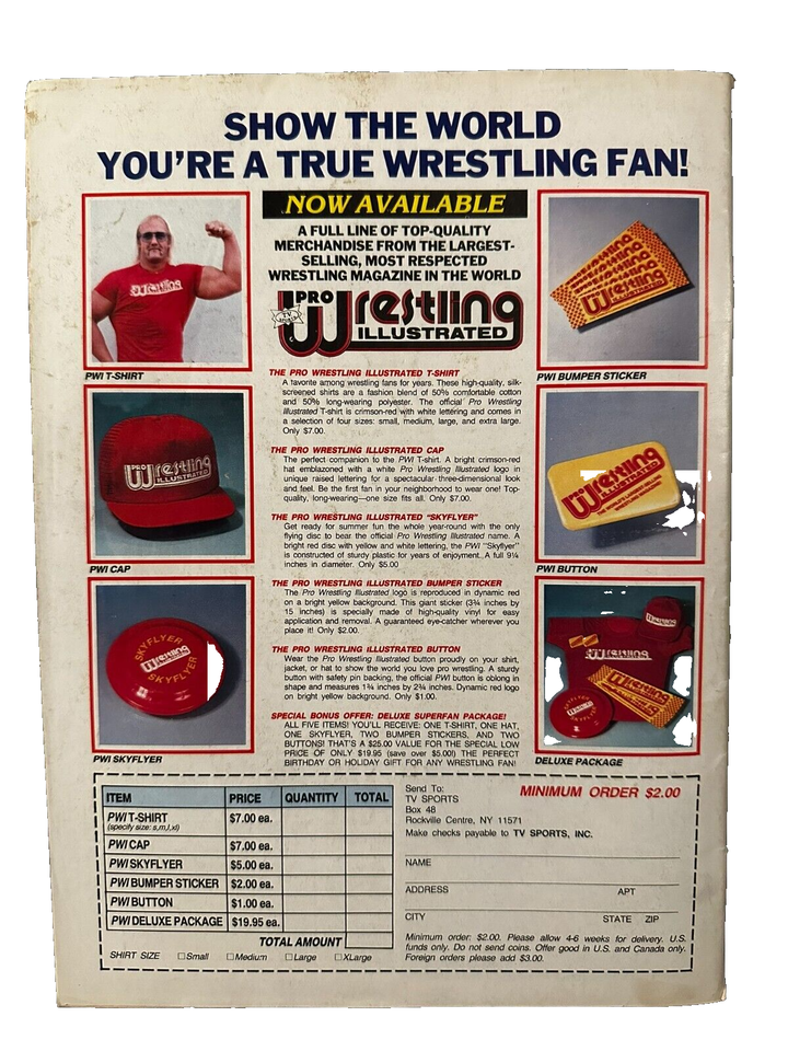 Pro Wrestling Illustrated PWI Magazine - August 1984 - Stan Hansen ...