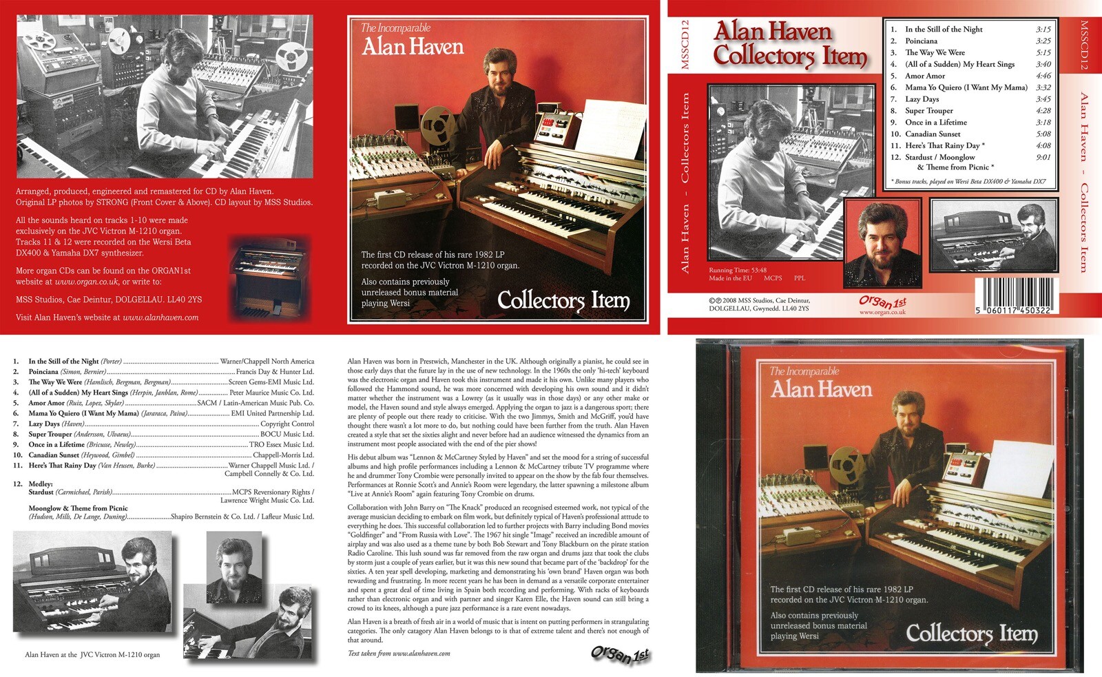 Alan Haven Collectors Item Organ 1st SRT Productions Ltd. ‎msscd12 UK ...