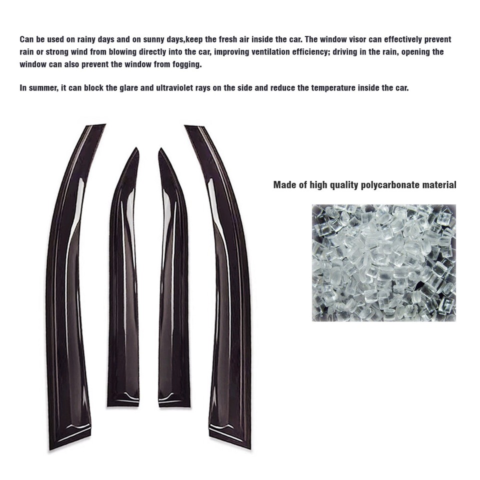 Car Window Vent Visor Deflector Shade Sun/Rain for 2011-2016 BMW 5 ...