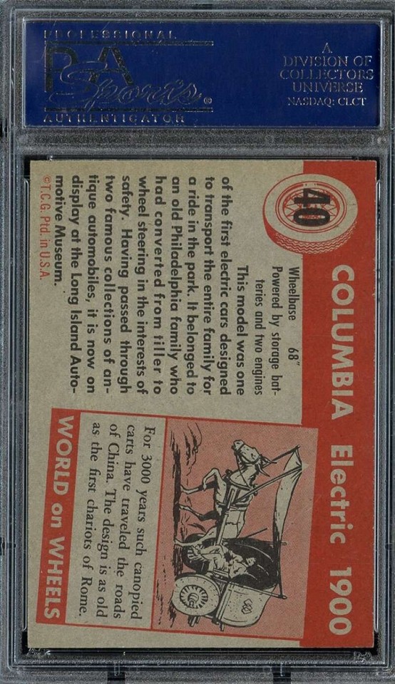 1953-55 TOPPS WORLD ON WHEELS #40 1900 COLUMBIA SURREY PSA 7.5 *DS14982 ...