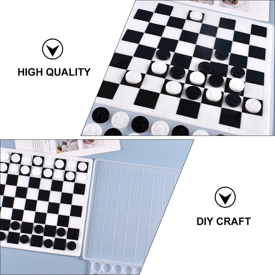 DIY Crystal Epoxy Resin Mold Chess Checkers Chess Pieces Epoxy Silicone ...