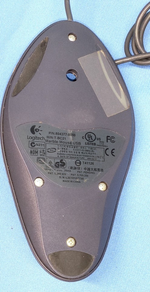 Logitech Trackman Marble Mouse Track Ball USB Vintage T-BC21 ...