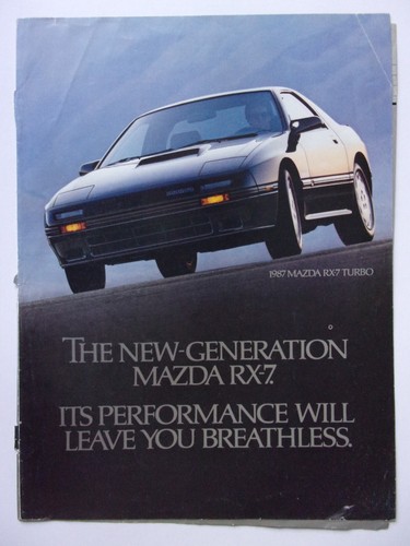 MAZDA RX-7 orig 1987 USA Mkt 4-sided Publicity Advert or Brochure ...