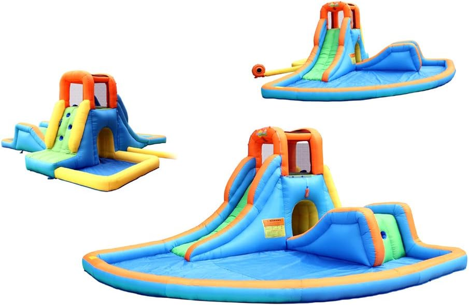 Inflatable Cascade Water Slide with Large Pool, Two Water Slides, Water ...