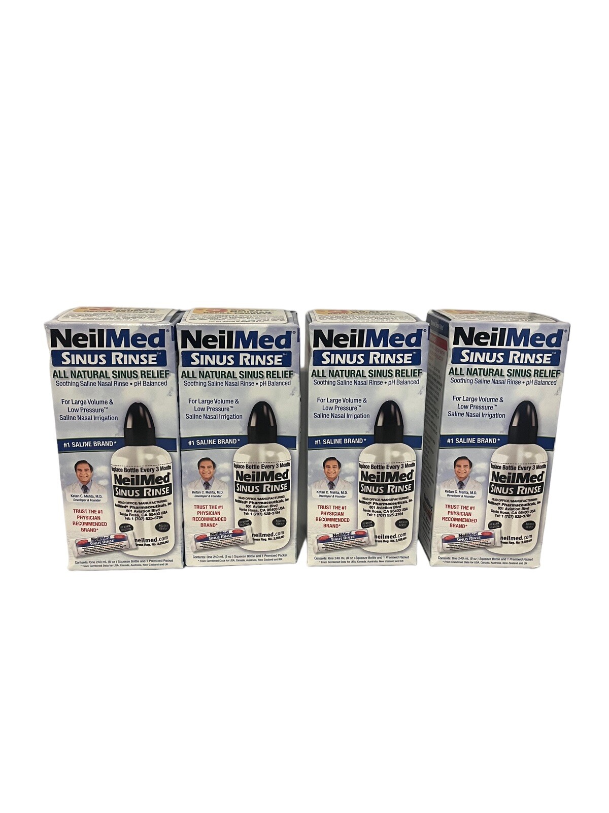 Neil Med Sinus Rinse Relief 8 fl Oz & One Packet Lot of 4 - New ...