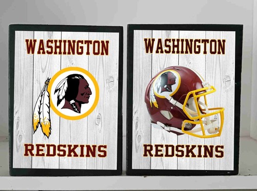 Washington Redskins NFL 2pc Decorative "White Wood" 5x4 in Wood Signs ...