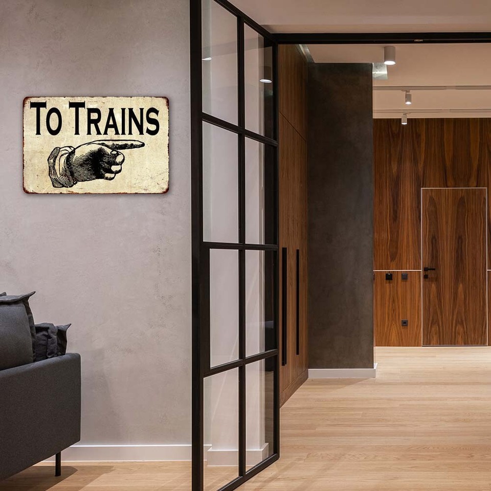 To Trains Right Vintage Retro Reproduction Gift Sign Hobby Station ...