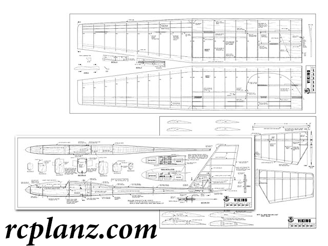 R/C AIRPLANE PLANS & PATTERNS: Viking 118" Wingspan - RC Sailplane ...