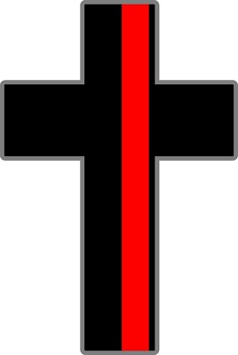 Thin Red Line Cross Vinyl Decal | eBay