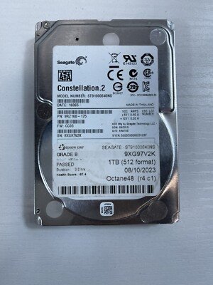 Lot of 3 Seagate Constellation 2 1TB 2.5" 15mm SATA Hard Drive ...
