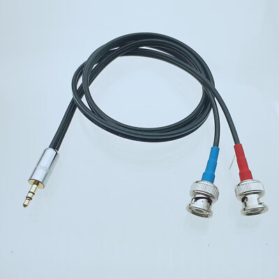 3.5mm stereo 1/8" TRS to +/- dual BNC Male Monitor Decoder Y Audio ...