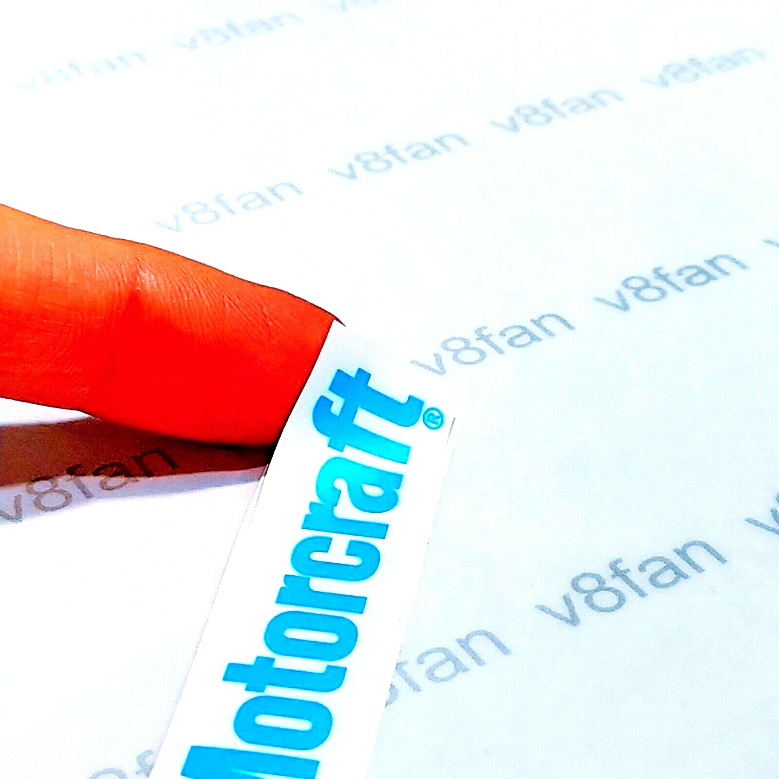 #224A SET of 6x oldschool MOTORCRAFT stickers - for classic Ford V8 ...