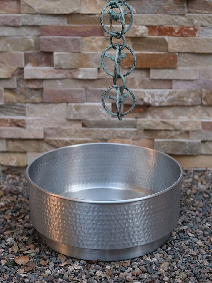 Rain Chains Pure Aluminum Catch Basin with Rain Chain Attachment Kit 16 ...