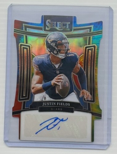 2023 Select Justin Fields Signatures Tie-Dye Die-Cut Prizm Auto ...