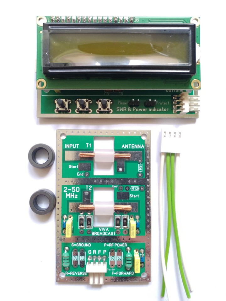 SWR Power digital meter kit with protection LCD HF 2-50 Mhz up to 1500W ...