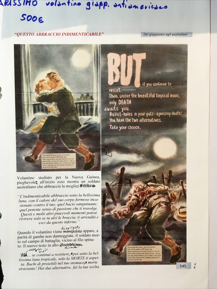 1944 Leaflet Japan Usa Propaganda Anti America Ww 2 Volantino War ...