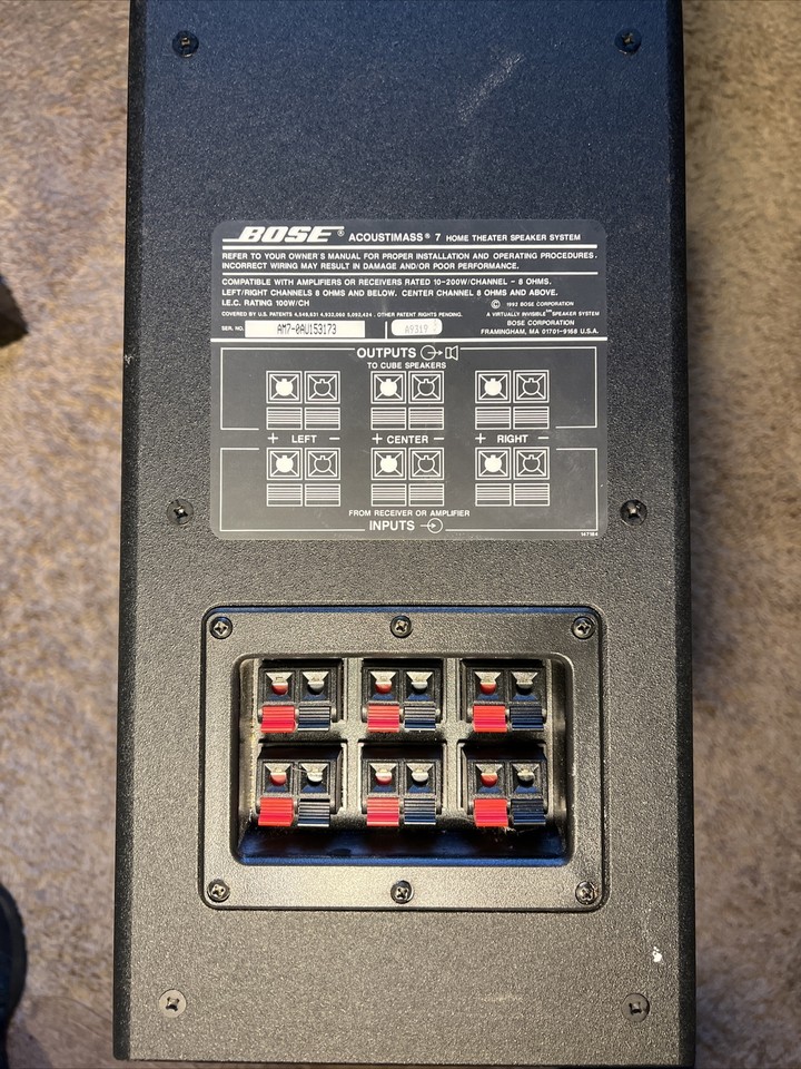 Bose Acoustimass 7 Home Theater Speaker System - Subwoofer Only - Black ...