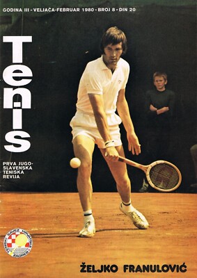 TENIS #8 1980 Vintage YUGOSLAVIAN TENNIS MAGAZINE cover ZELJKO ...