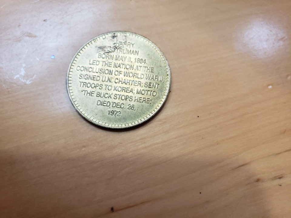 Vintage Harry S. Truman 33rd President Metal Token Coin. | eBay