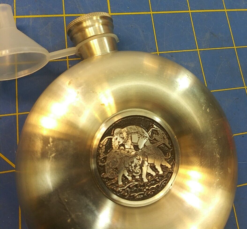 Thailand Oriental Pewter (97% Tin) Flask 4” | eBay