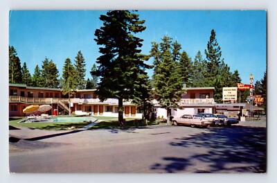 Postcard California Lake Tahoe CA Ponderosa Motel 1960s Unposted Chrome ...