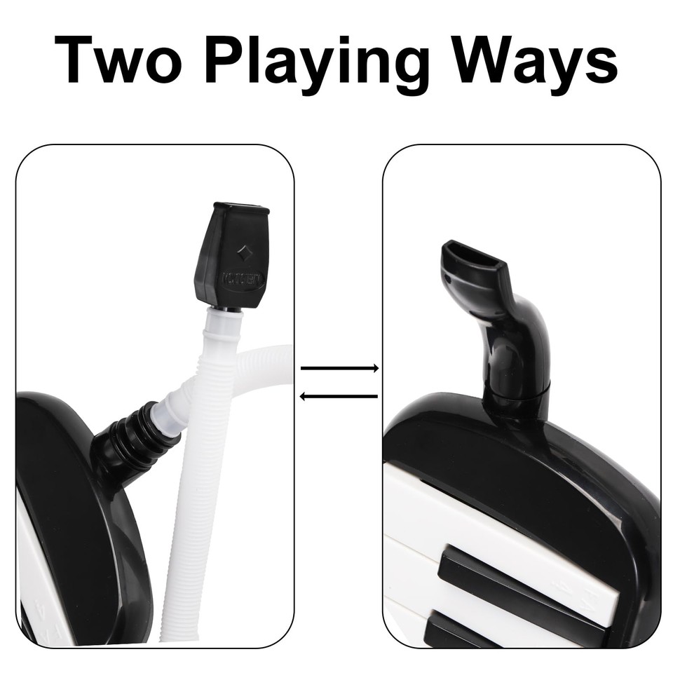 Tosnail 32 Key Melodica with Carrying Bag, Double Tubes Mouthpieces ...