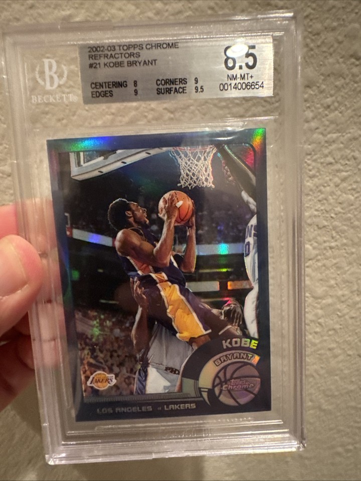 2002-03 Topps Chrome Kobe Bryant Refractor #21 BGS 8.5 NM-Mint+ Lakers ...