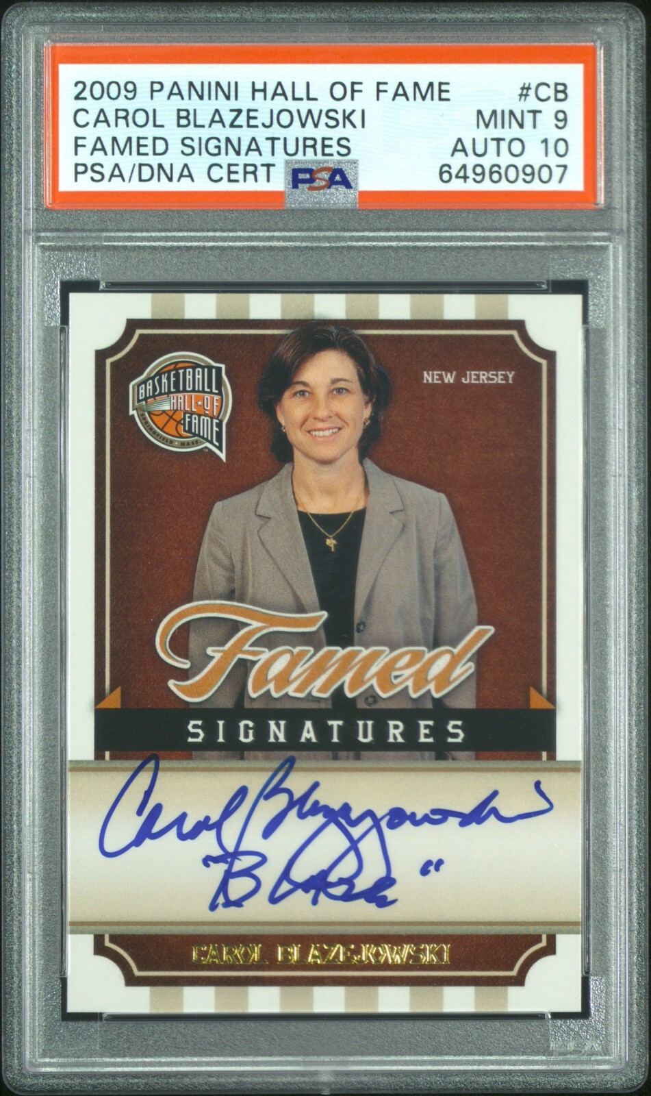 2009-10 Panini Hall of Fame Famed Signatures /899 Carol Blazejowski PSA ...