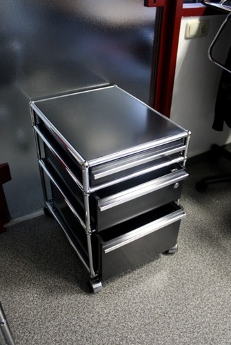 USM Haller Rolling Container Black 3 Drawers Shelf Pullouts Storage | eBay