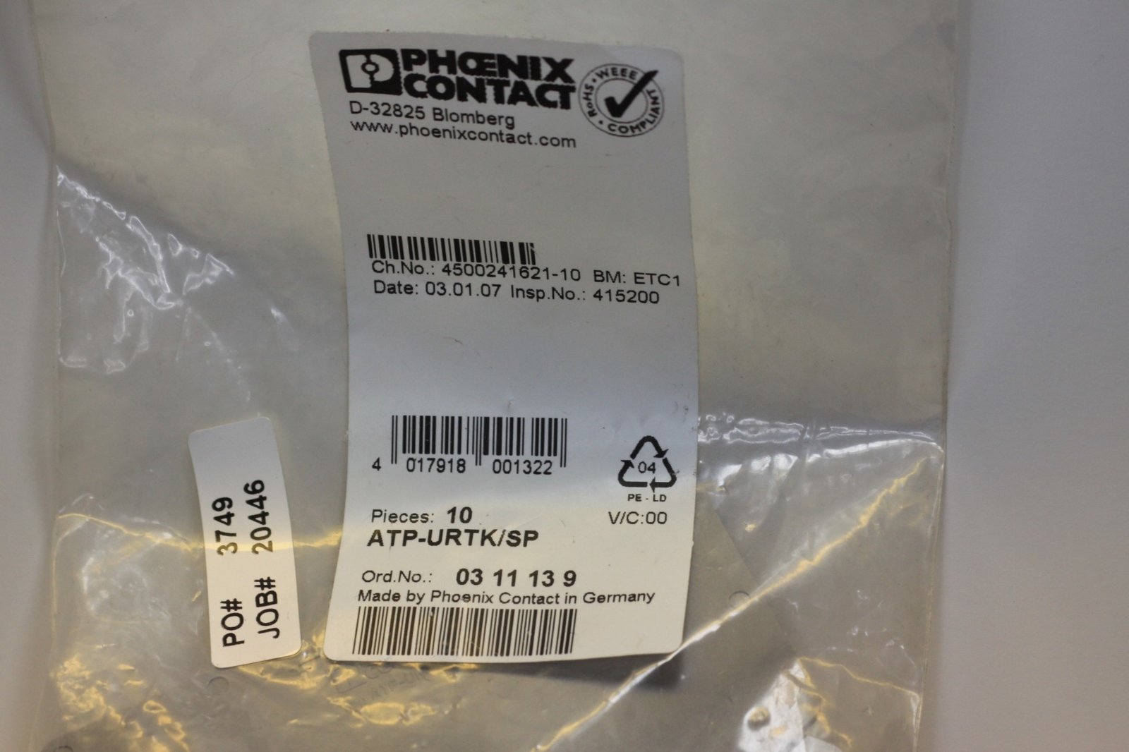 PHOENIX CONTACT APT-URTK/SP END BARRIER Bag of 10 pcs | eBay