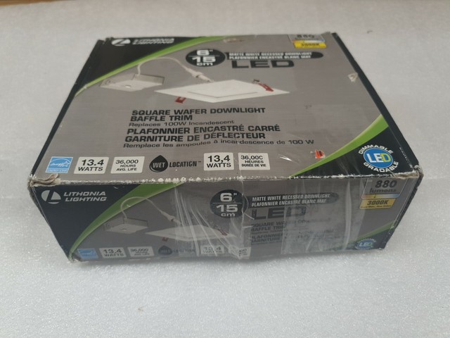 Lithonia Lighting WF6 SQ B LED 30K MW M6 Ultra-Thin Square LED Recessed ...