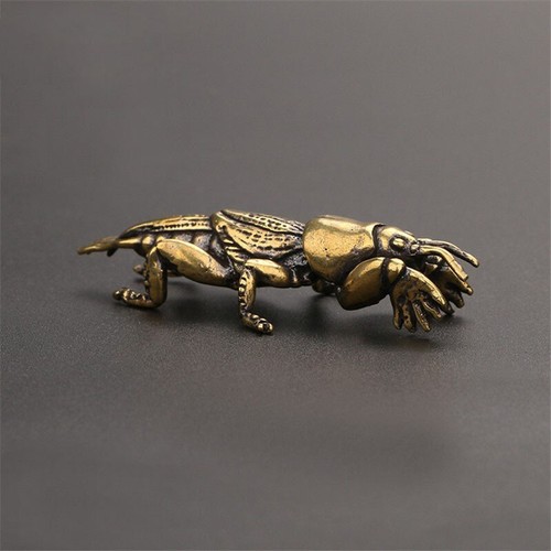Pure Brass Beetle Insect Figurine Field Cricket Miniature Tea Pet ...