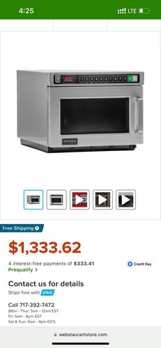 Amana HDC12A2 Heavy Duty Stainless Steel Commercial Microwave | eBay