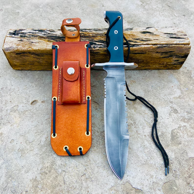 CUSTOM HANDMADE CARBON STEEL TACTICAL FIGHTING HUNTING KNIFE WITH ...