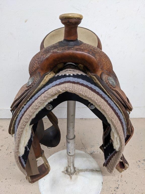 15.5" Used ETS Western Team Roping Saddle 716-5782 | eBay
